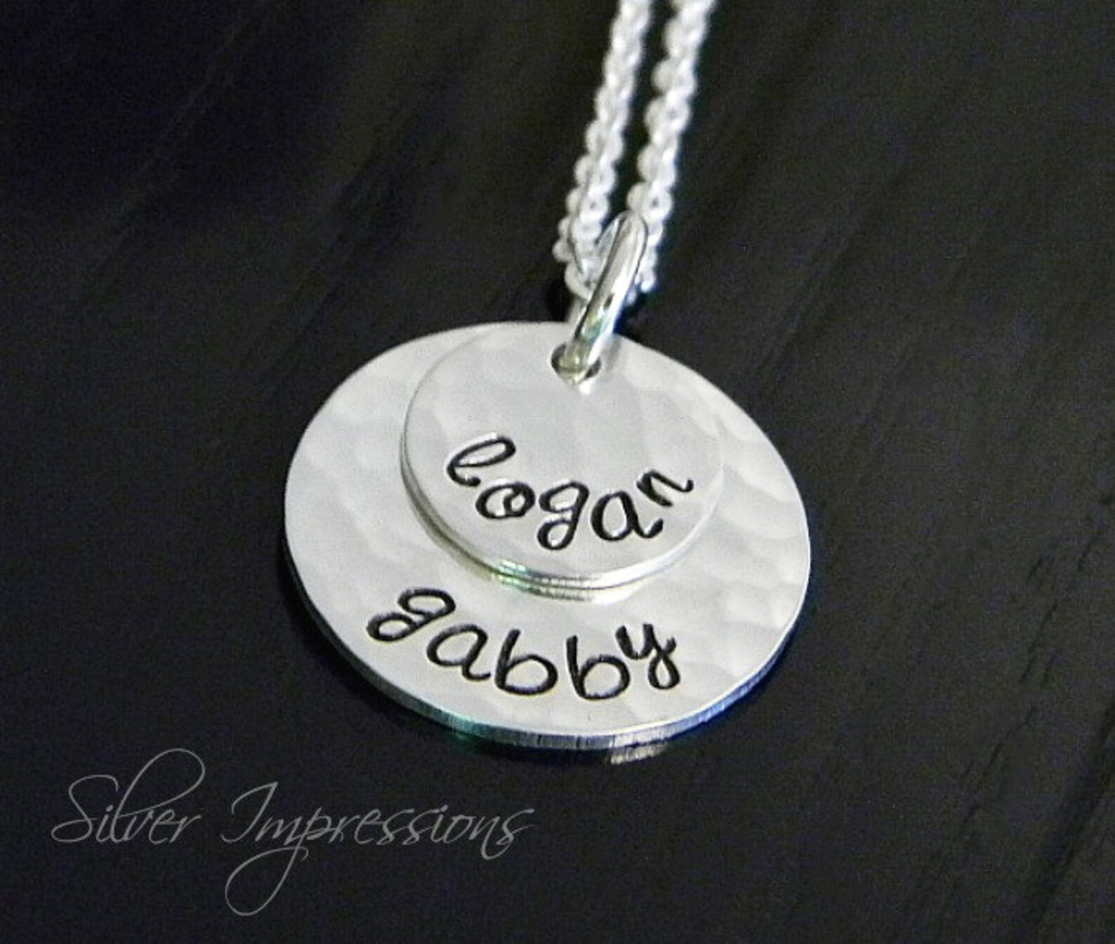 Hand Stamped Jewelry Personalized Necklace Stacked - Etsy