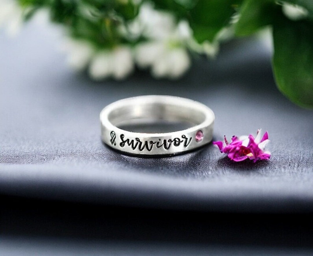 Cancer Survivor Ring, Awareness Ribbon, Warrior, Pink, Support Ring ...