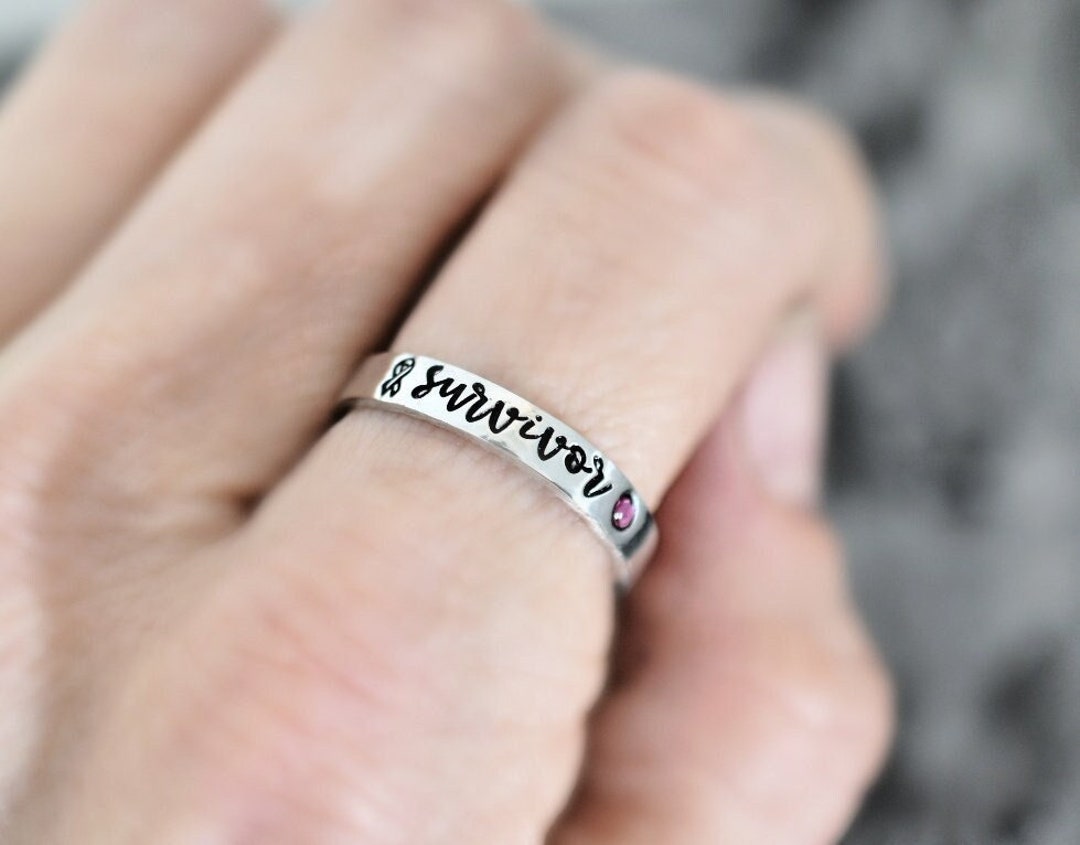 Breast Cancer, Survivor Ring, Awareness Ribbon Ring, Warrior, Pink ...
