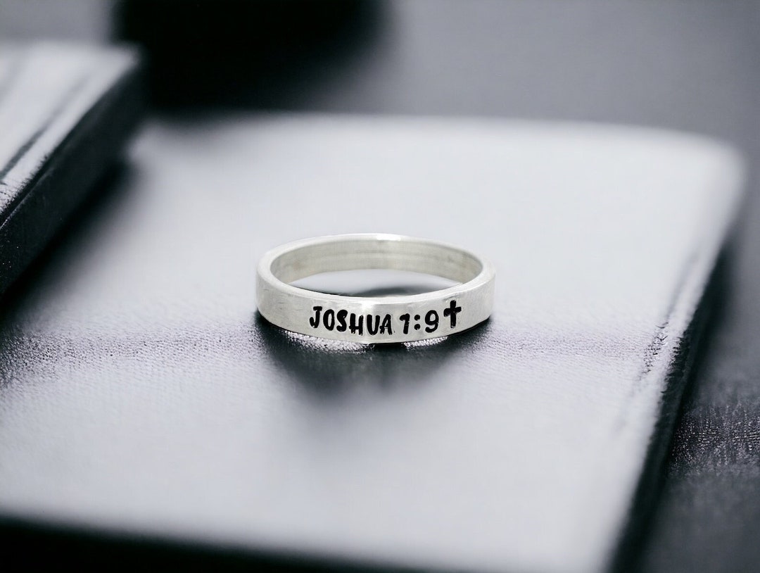 Cross Ring, Bible Verse Ring, Scripture Ring, Faith Ring, Skinny ...