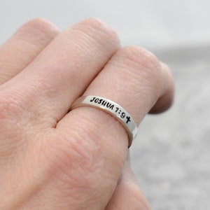 Cross Ring, Bible Verse Ring, Scripture Ring, Faith Ring, Skinny ...