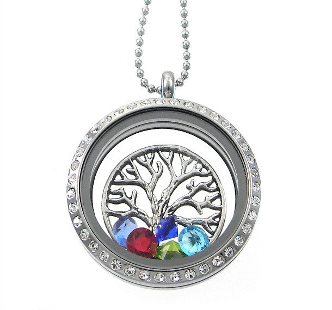 Family Tree of Life Floating Locket - Personalized Memory Locket - Etsy