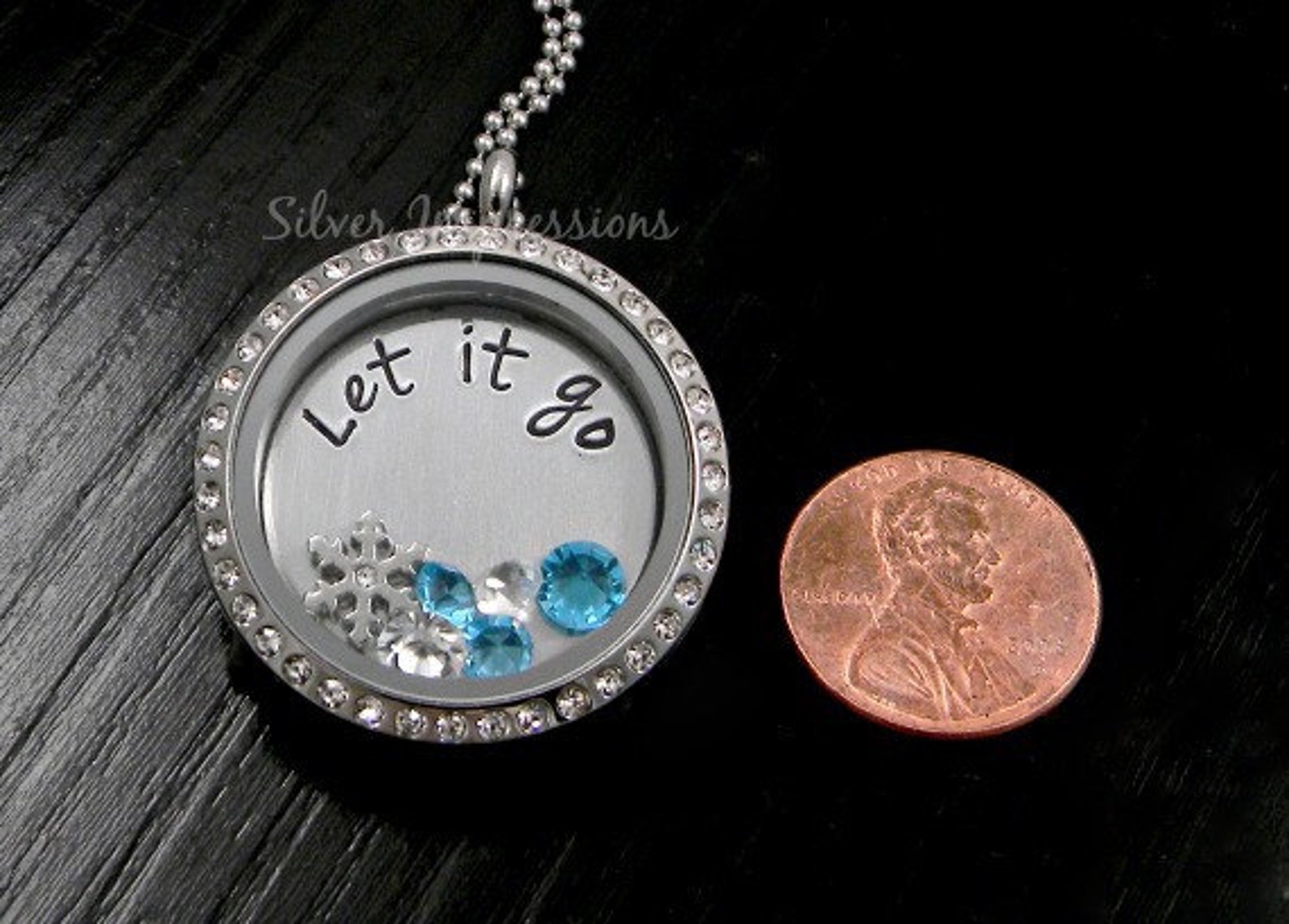Frozen Inspired Let It Go Locket Necklace elsa Necklace Floating Locket ...