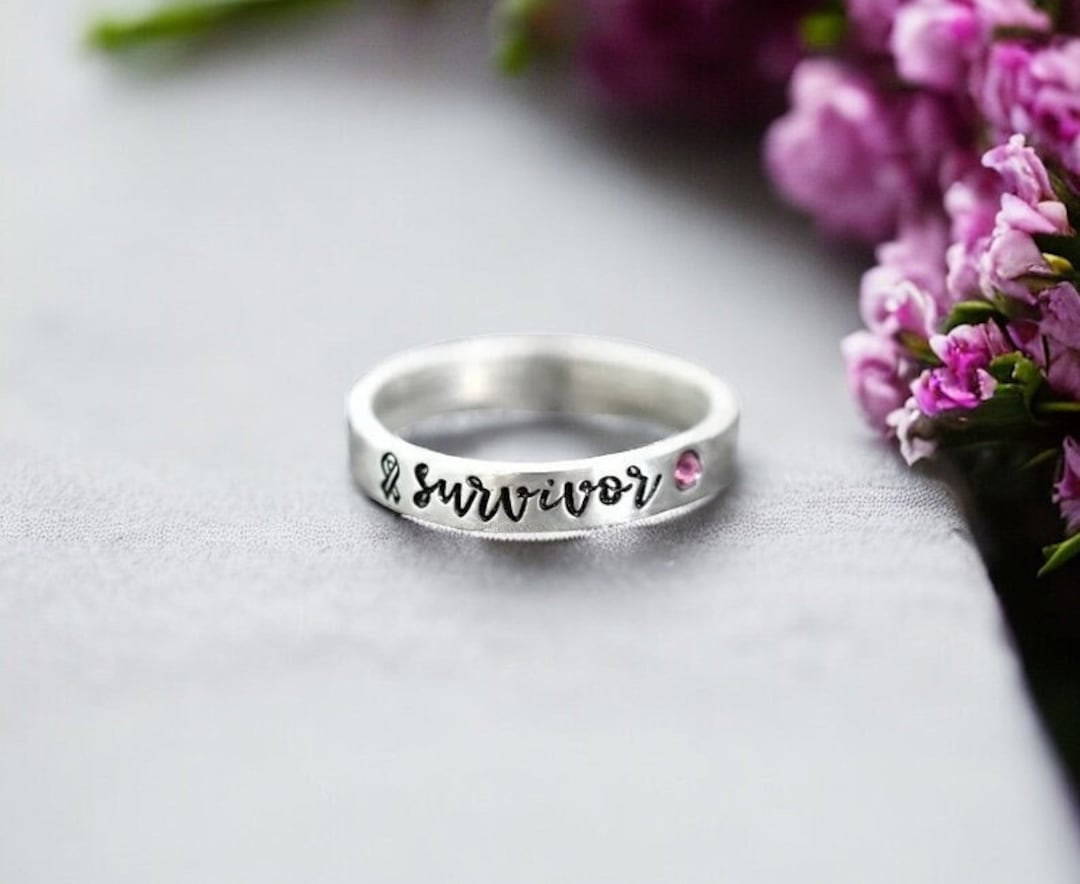 Cancer Survivor Ring, Awareness Ribbon, Warrior, Pink, Support Ring ...