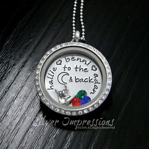 I Love You to the Moon and Back Floating Locket Plate - Floating Locket ...