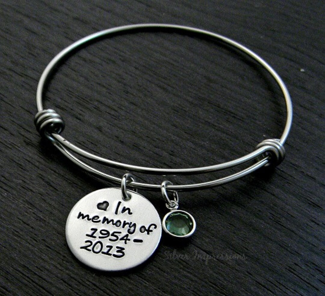 In Loving Memory Wire Bangle - in Memory of Bangle - Remembrance ...