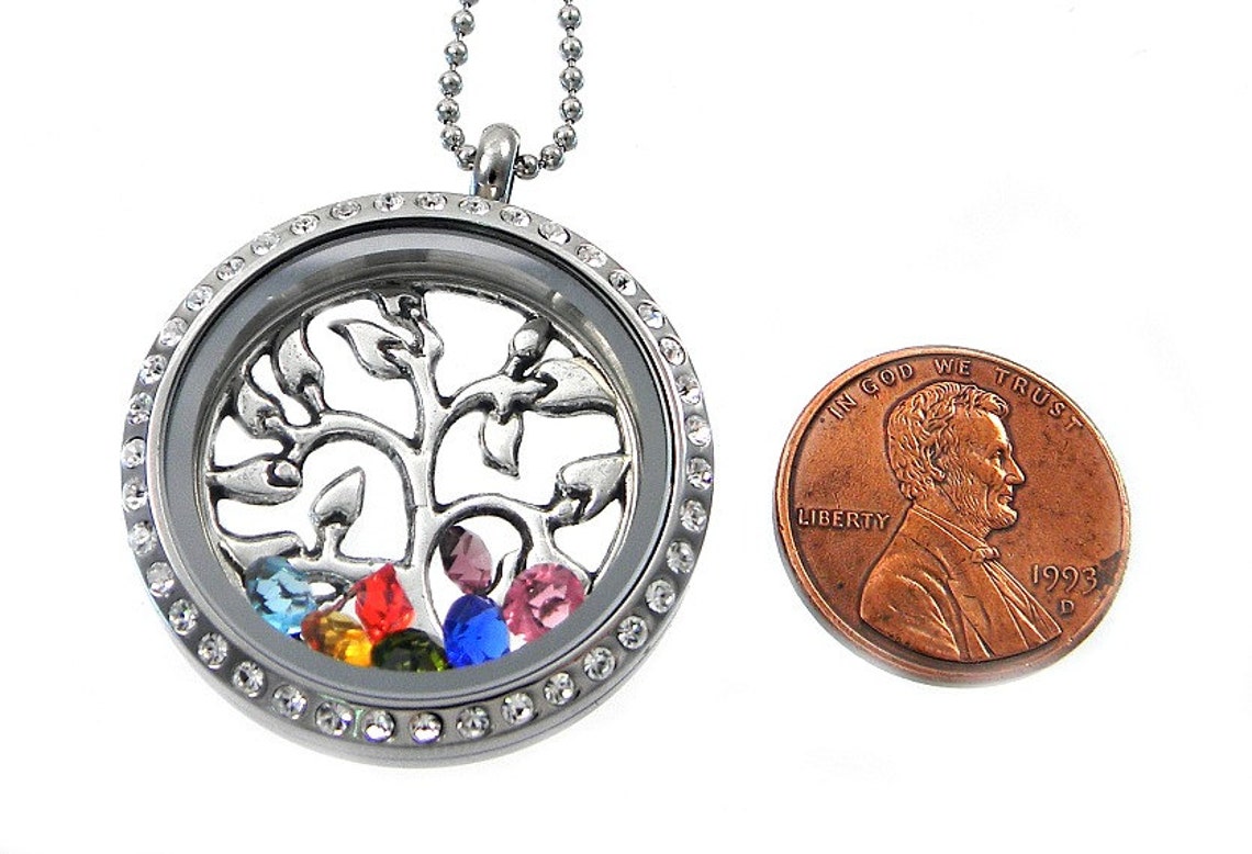 Family Tree of Life Floating Locket - Personalized Memory Locket - Etsy