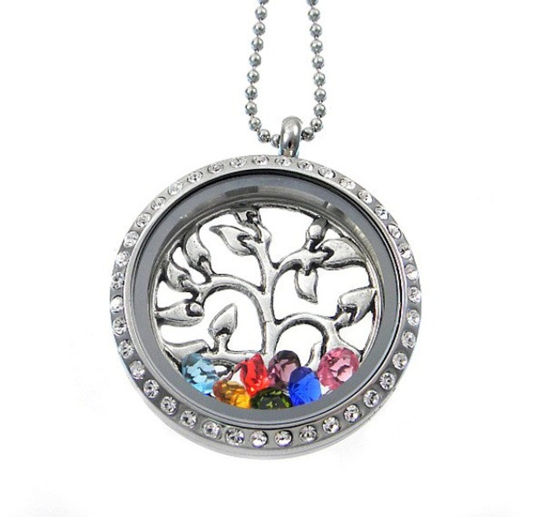 Family Tree of Life Floating Locket - Personalized Memory Locket - Etsy