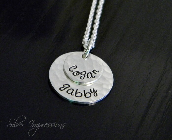 Hand Stamped Jewelry Personalized Necklace Stacked - Etsy