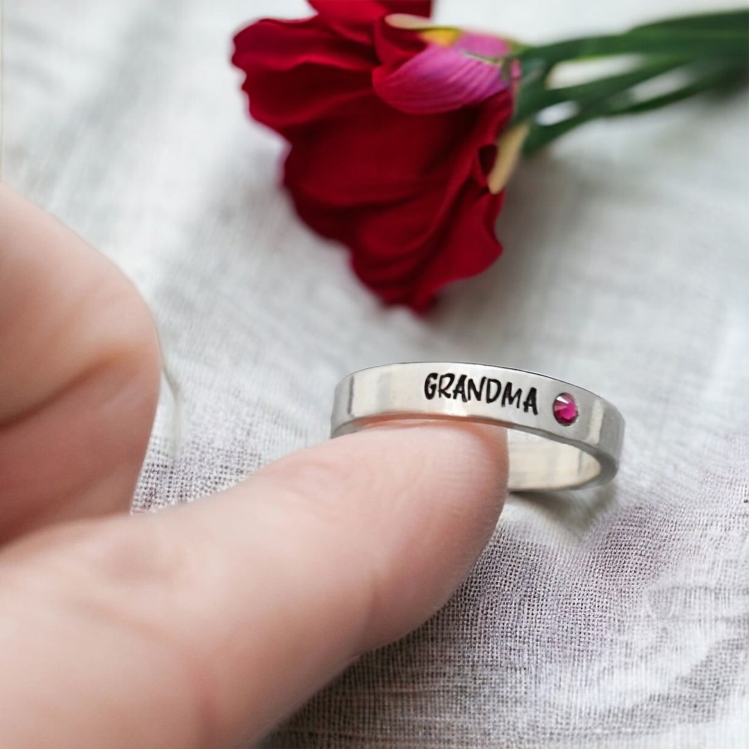 Grandma Ring, Name Ring, Mother's Ring, Birthstone Ring, Personalized ...