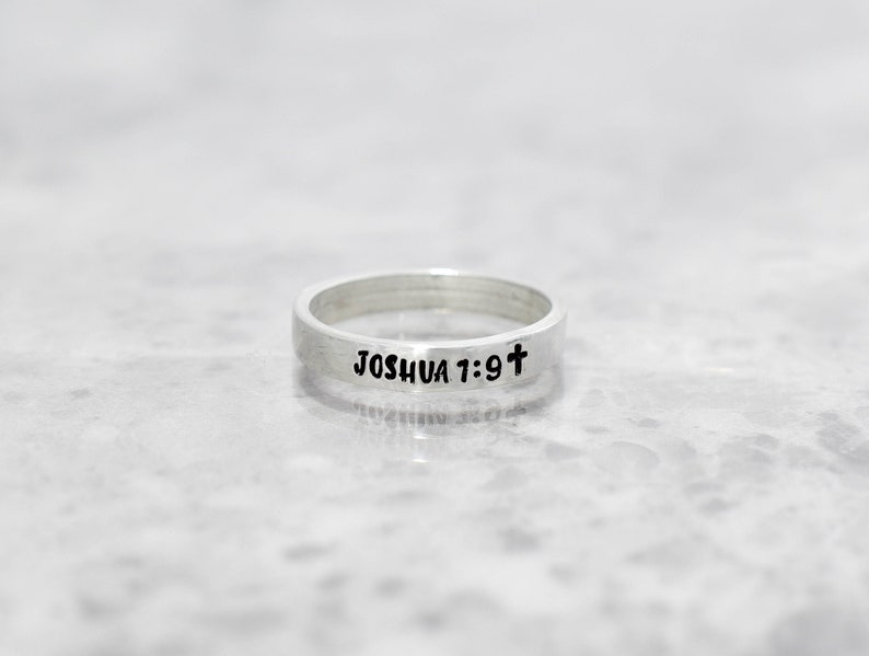 Scripture Ring Cross Ring Bible Verse Ring Faith Ring | Etsy