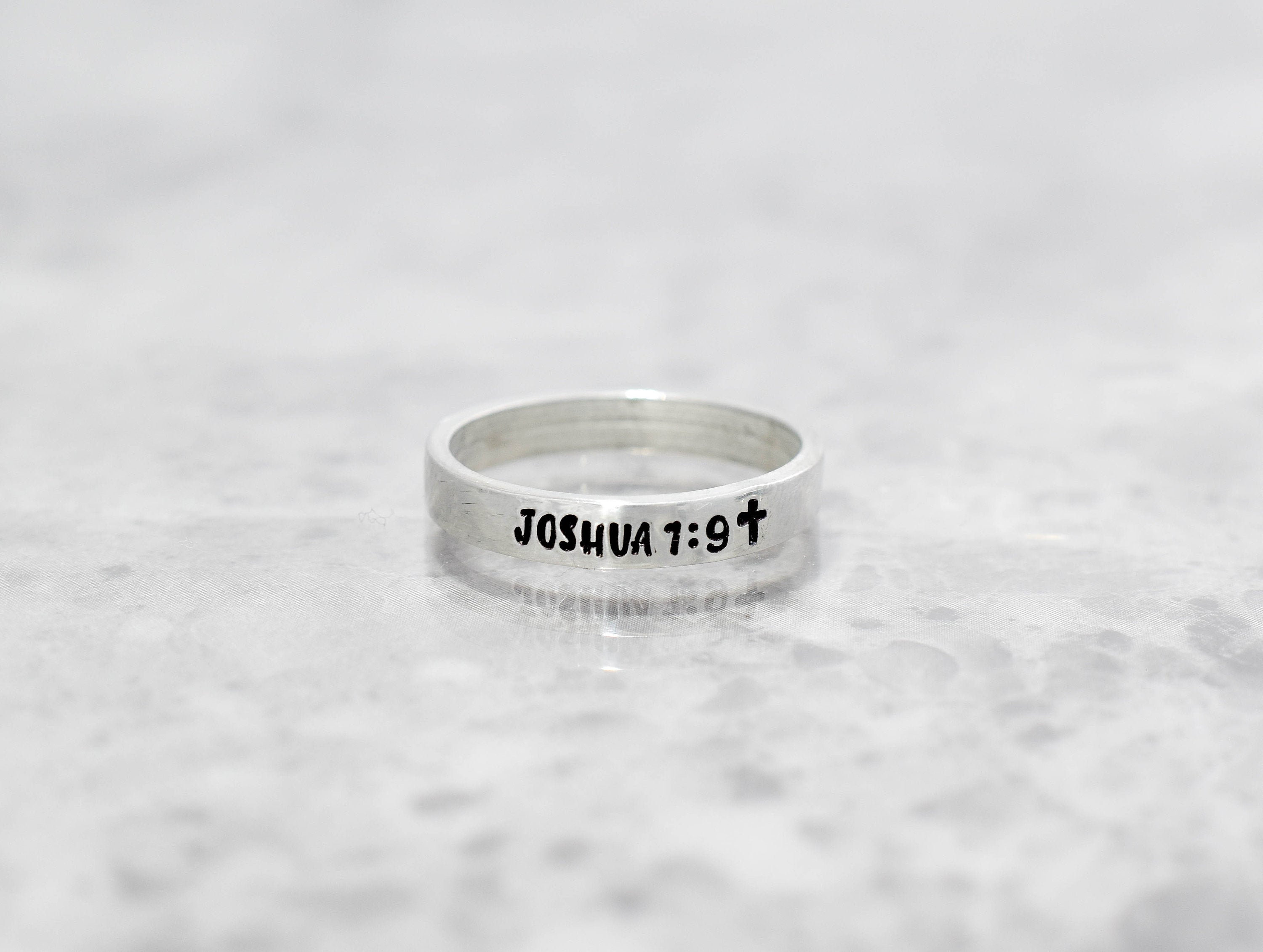 Scripture Ring Cross Ring Bible Verse Ring Faith Ring | Etsy