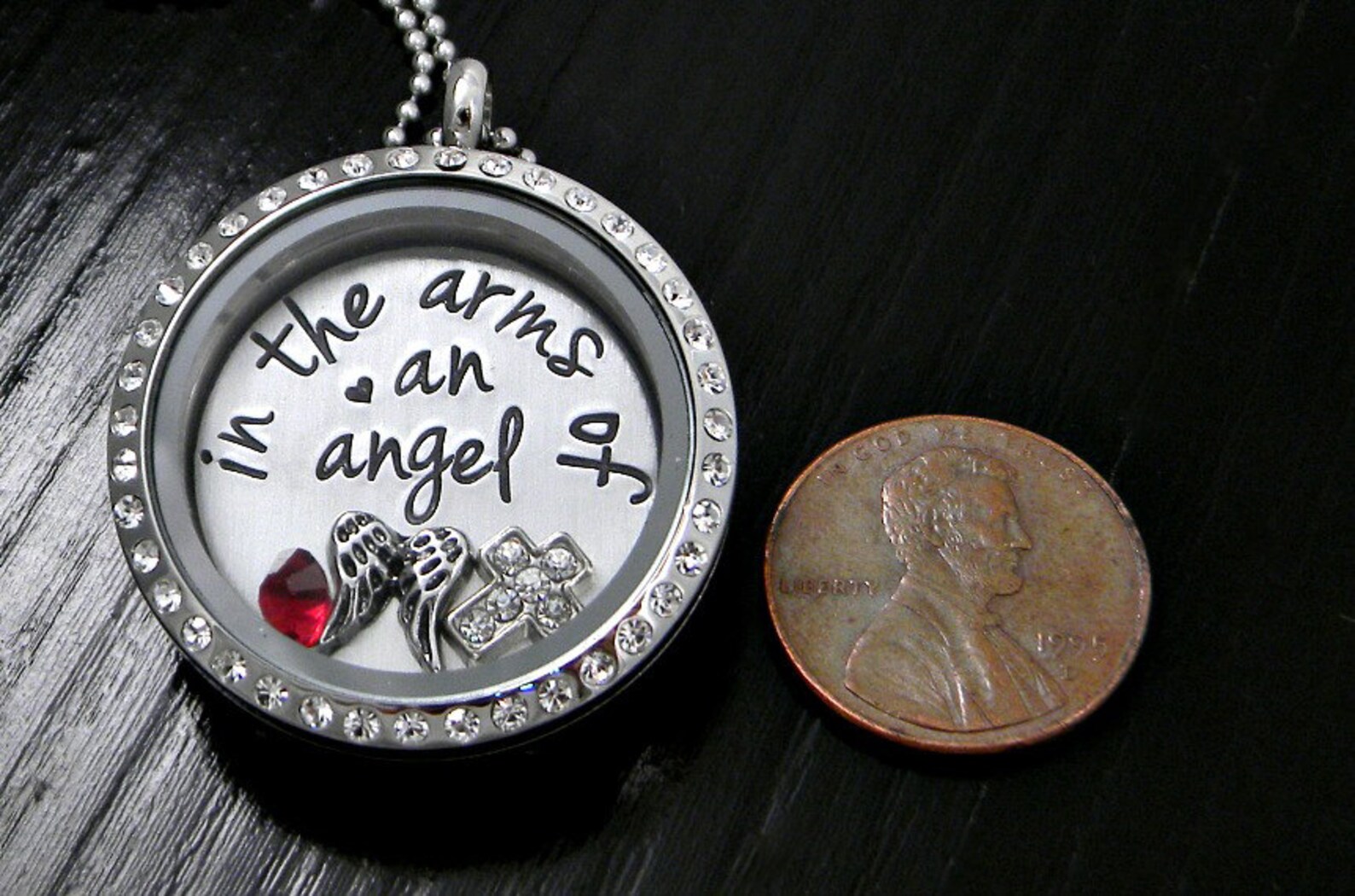 Floating Locket memrory Locket in the Arms of an Angel - Etsy