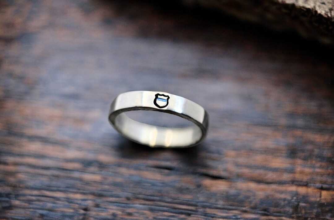 Police Badge Ring, Stacking Ring, Police Officer, Thin Blue Line ...