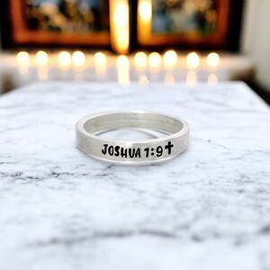 Cross Ring, Bible Verse Ring, Scripture Ring, Faith Ring, Skinny ...