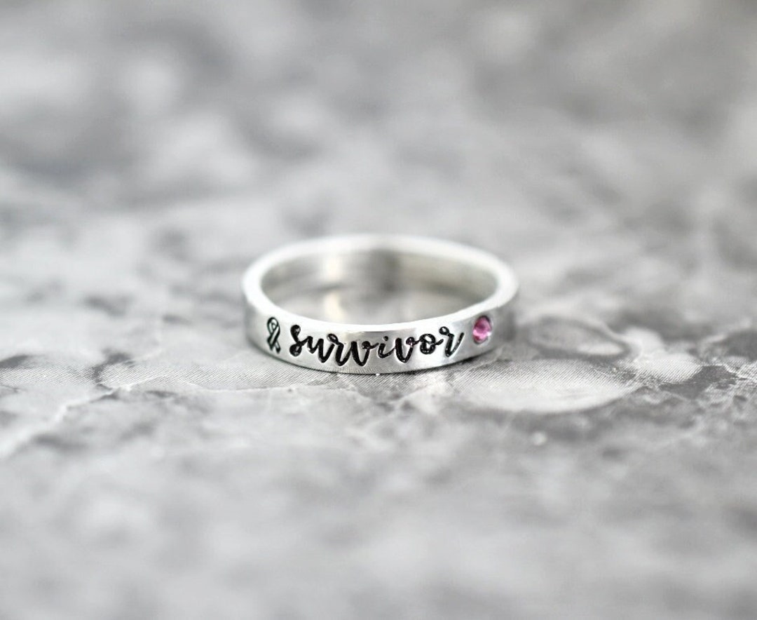 Cancer Survivor Ring, Awareness Ribbon, Warrior, Pink, Support Ring ...