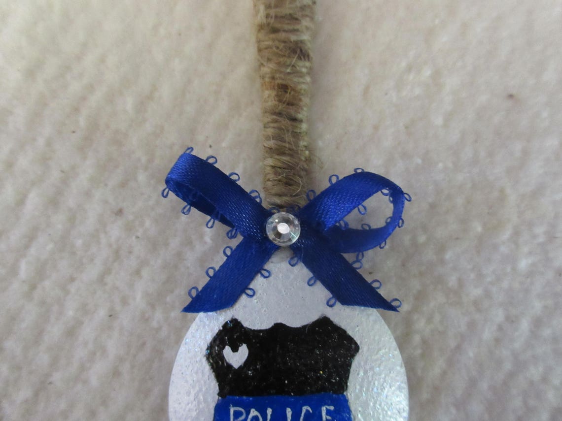 Hand Painted Police Spoon Christmas Ornament - Etsy