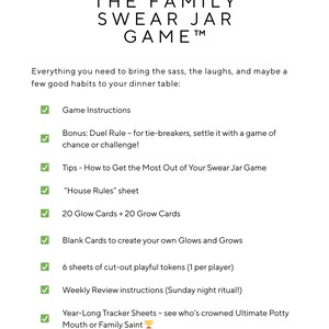 Family Swear Jar Game™ – Printable PDF – Hilarious Way to Reduce ...
