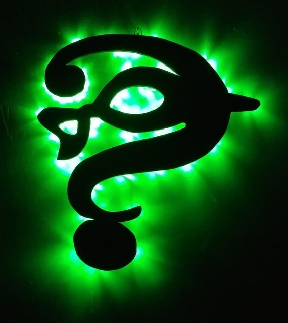 The Riddler Logo Lighted Wood Wall Hanging | Etsy
