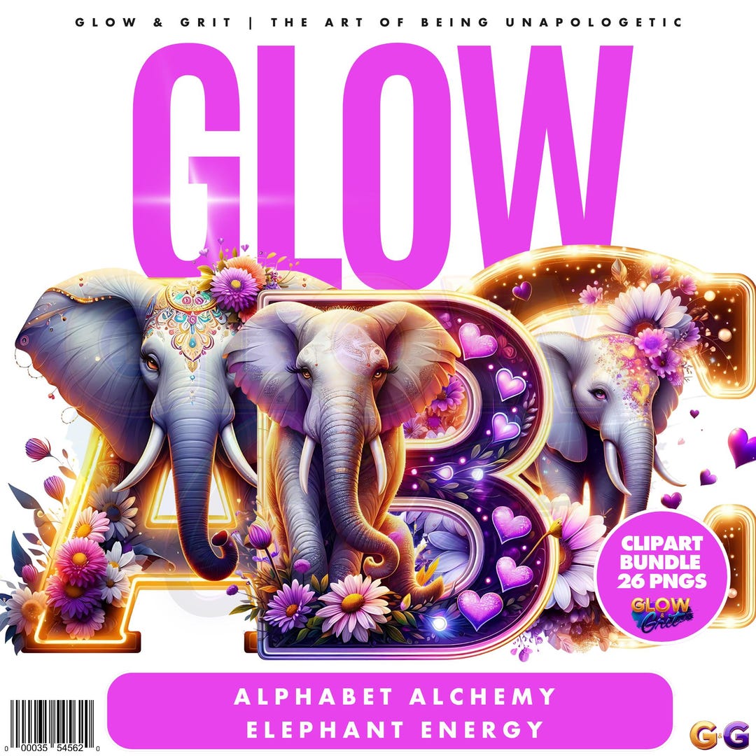 Alphabet Alchemy Elephant Energy: Afrocentric Letter Clipart Pngs for ...
