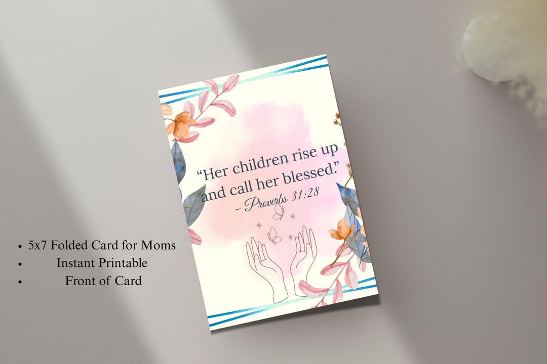 Faith-based Cards for Moms | Printable 5x7 Christian Greeting Card ...