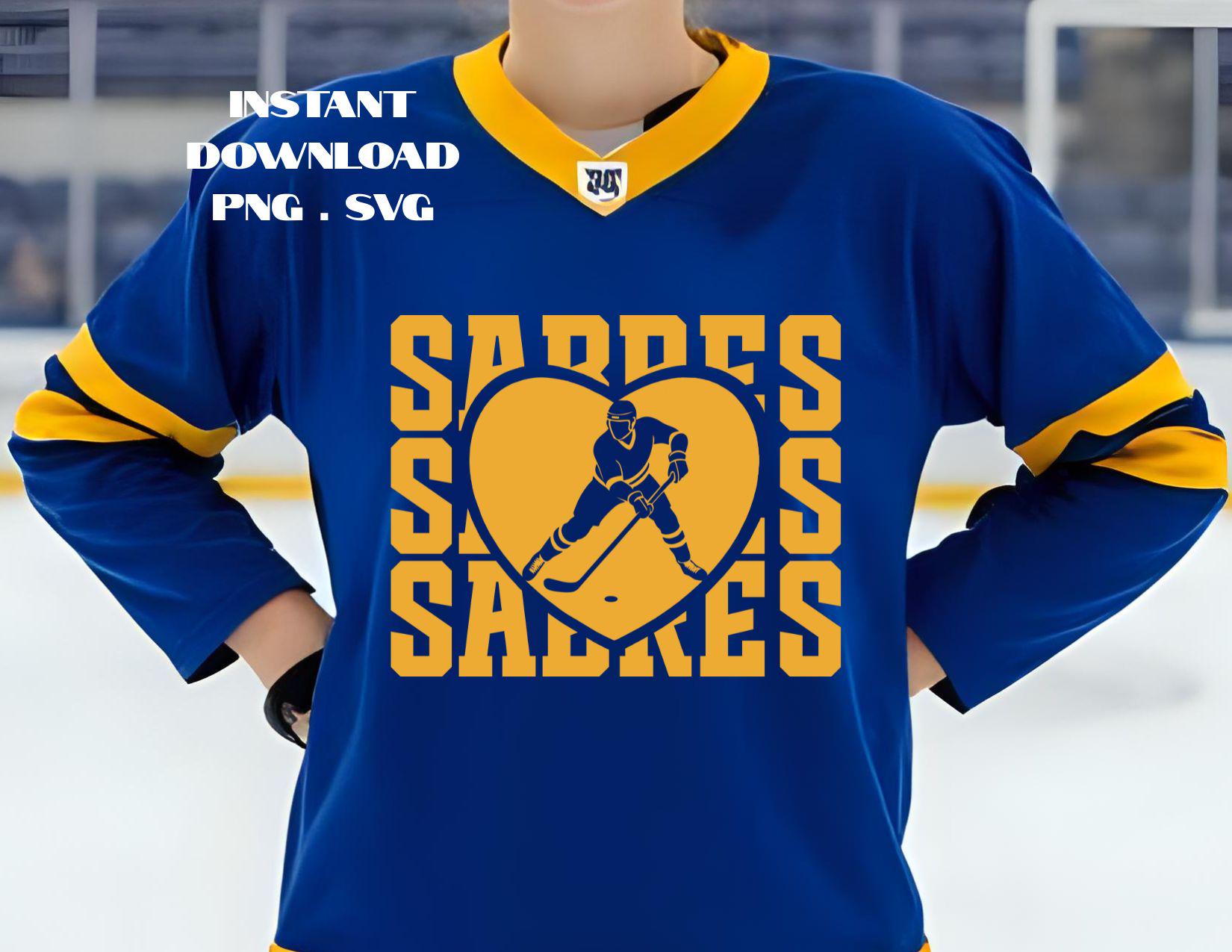 Sabres Hockey Heart PNG SVG: Game Day Gear, Fan Art Cut File (digital ...