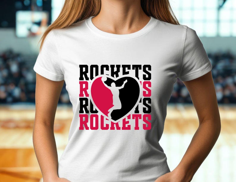 Rockets Basketball Heart SVG PNG: Houston Fan Sublimation File (digital ...
