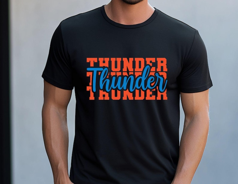 Thunder Basketball PNG: & SVG T-shirt Sublimation Typography Fan Art ...