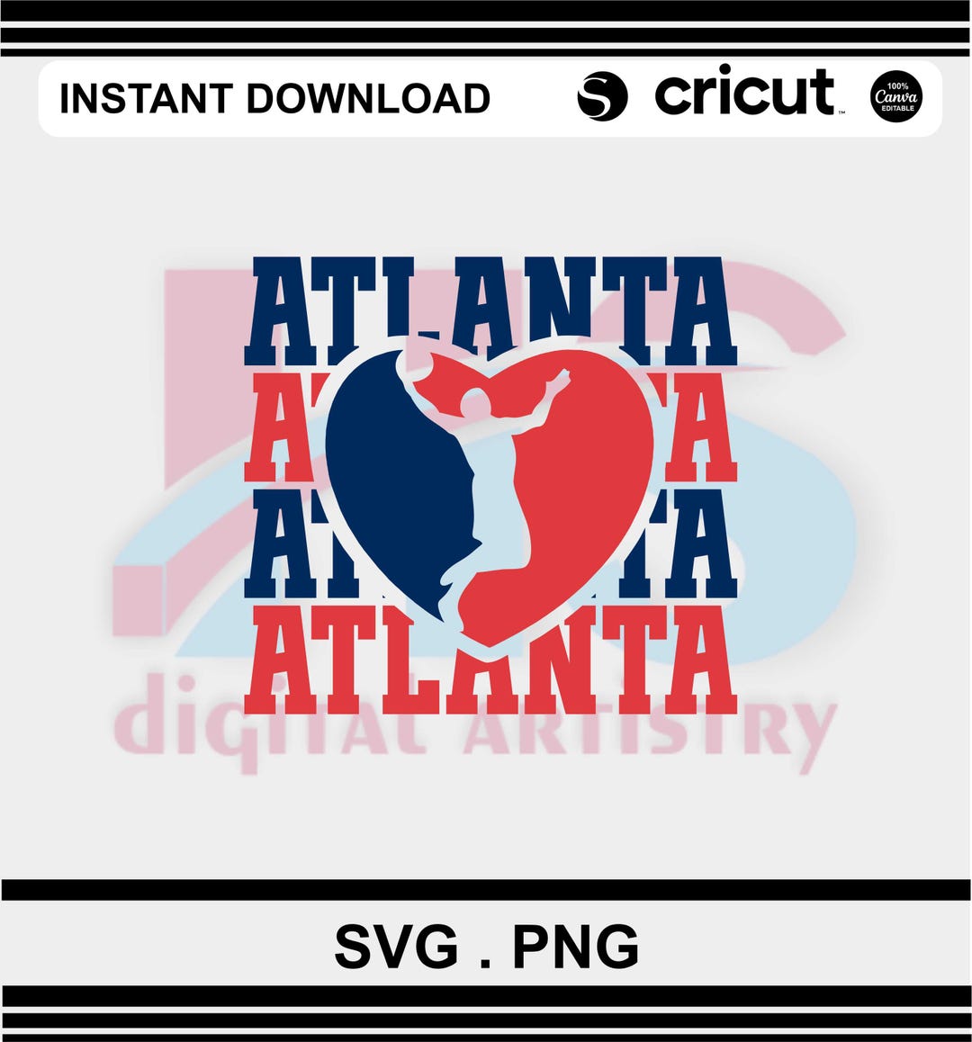 Atlanta Basketball Heart SVG PNG | Hawks Fan Sublimation Digital File ...