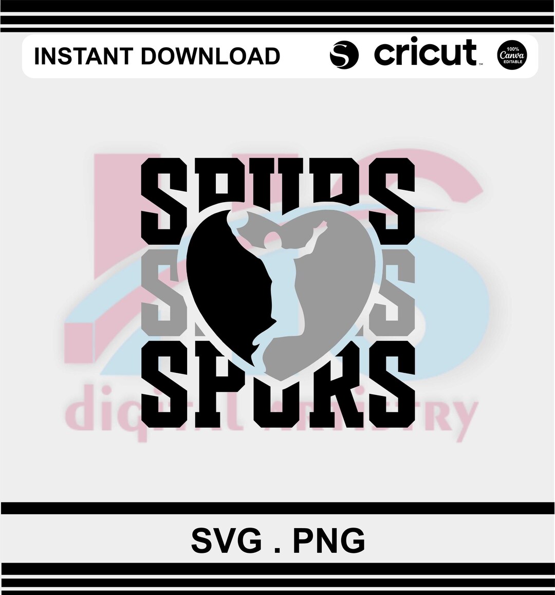 Spurs Basketball Team Heart SVG Png|san Antonio Fan Sublimation Digital ...