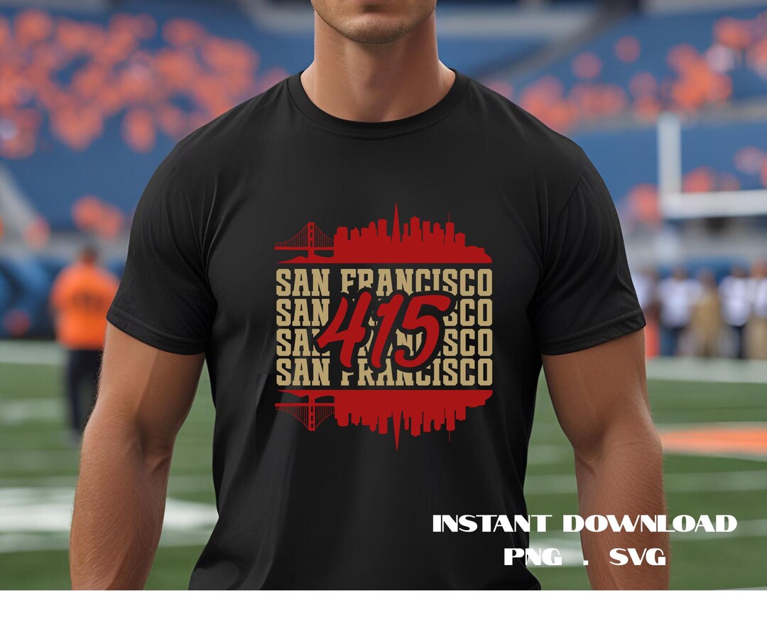 San Francisco Skyline SVG PNG: 415 Graphic, Football Fan Gift (digital ...
