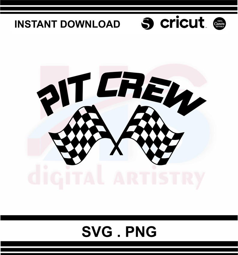 Checkered Flag Racing Design: Pit Crew PNG SVG File (digital Download ...