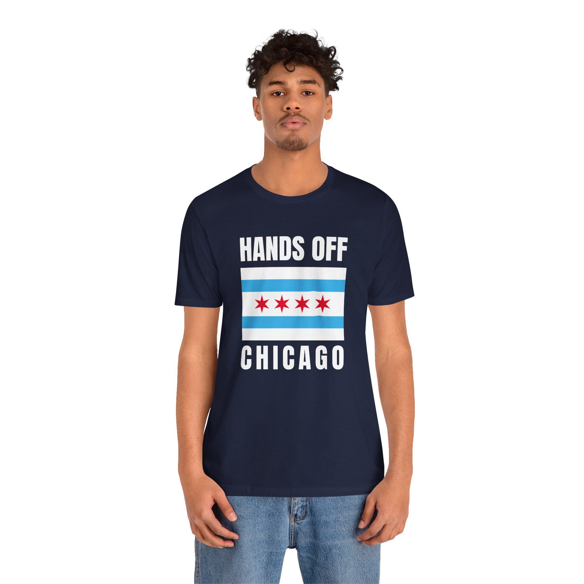 Hands off Chicago Tee | Chicago Flag Typography Shirt - Etsy