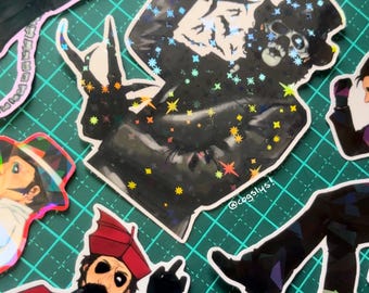 Holographic Ghoul Mask Sticker - Nameless Ghoul - Ghost Band Mask - Etsy