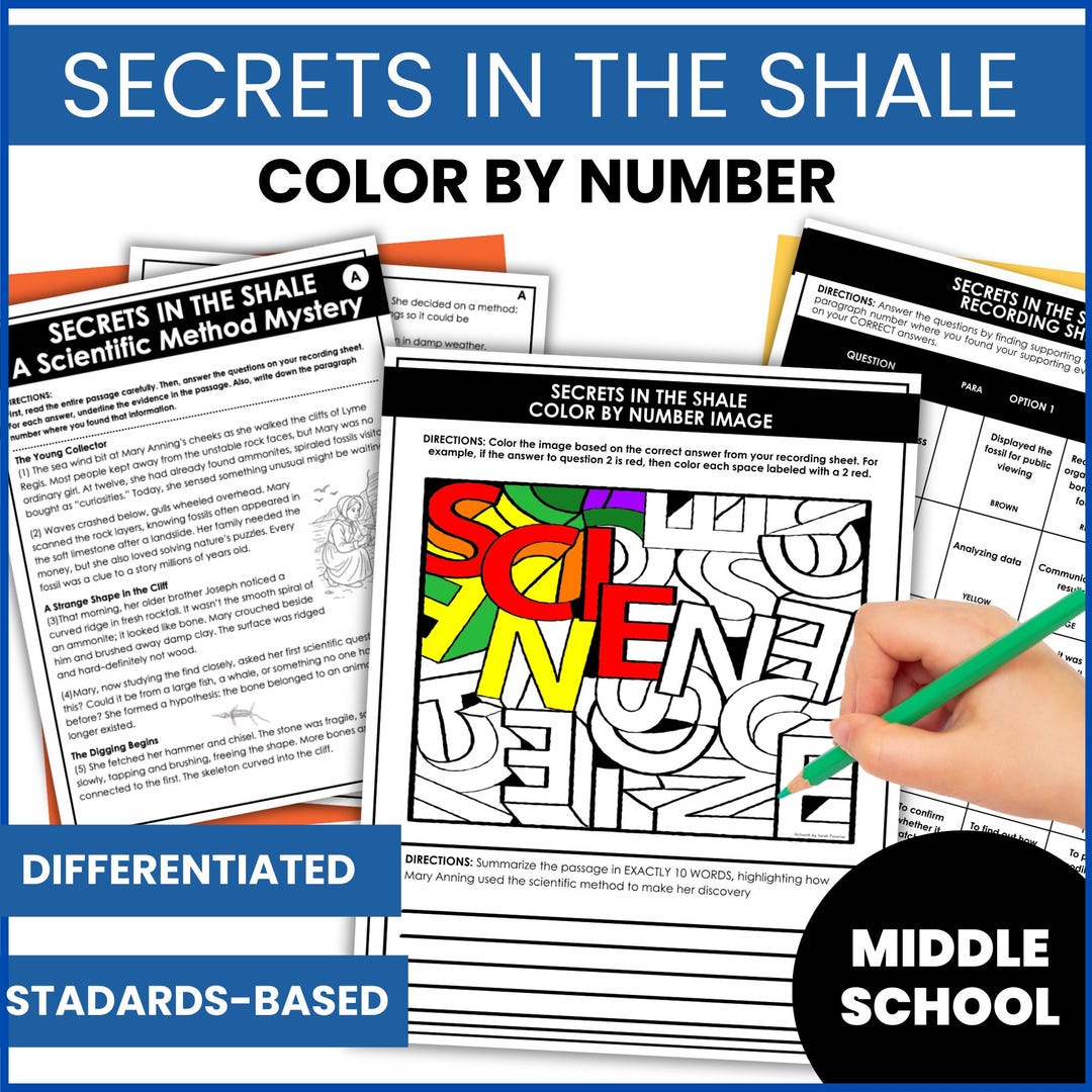 Scientific Method Color by Number | Fossil STEM Activity (digital ...