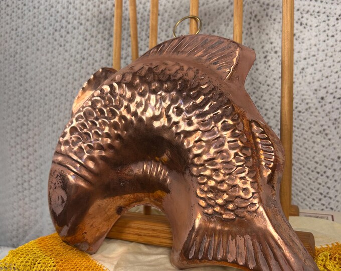Vintage Copper Fish Gelatin Mold — Wall Hanging Kitchen Decor With ...