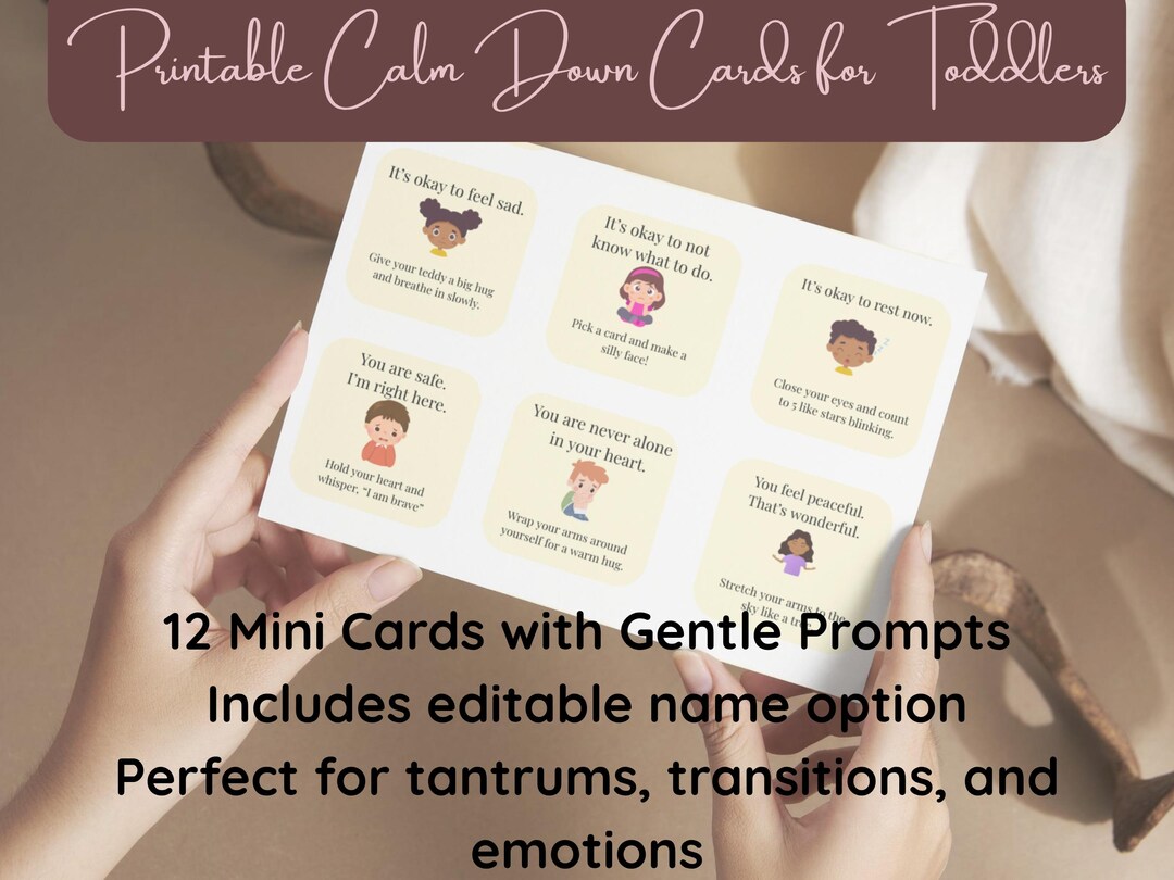 Personalized Calm-down Cards for Toddlers – Printable Emotional ...
