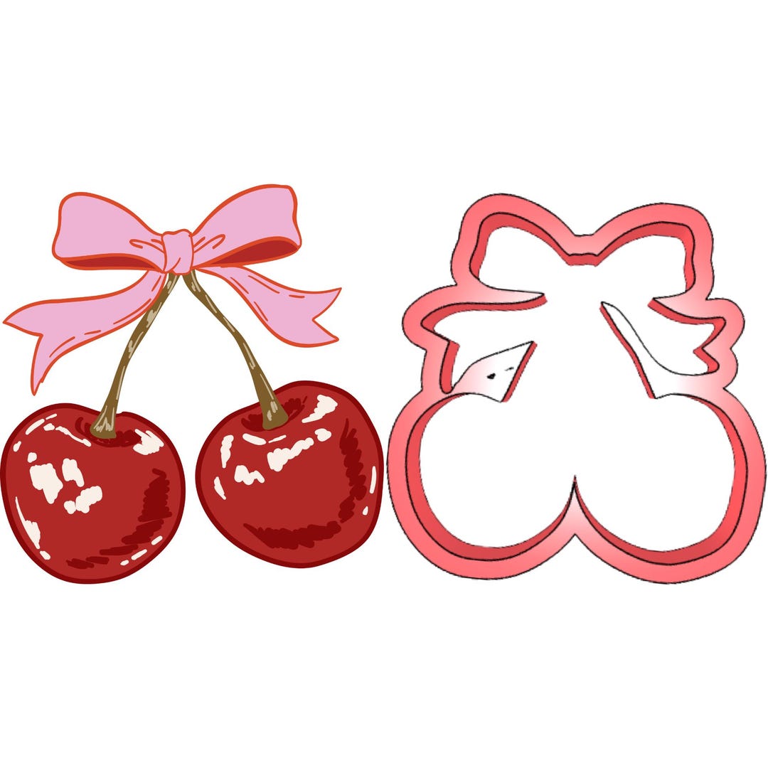Cherries With Bow Cookie Cutter - Etsy