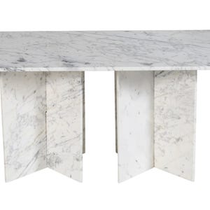 Handcrafted White Marble Dining Table: Modern Sculptural Base - Etsy
