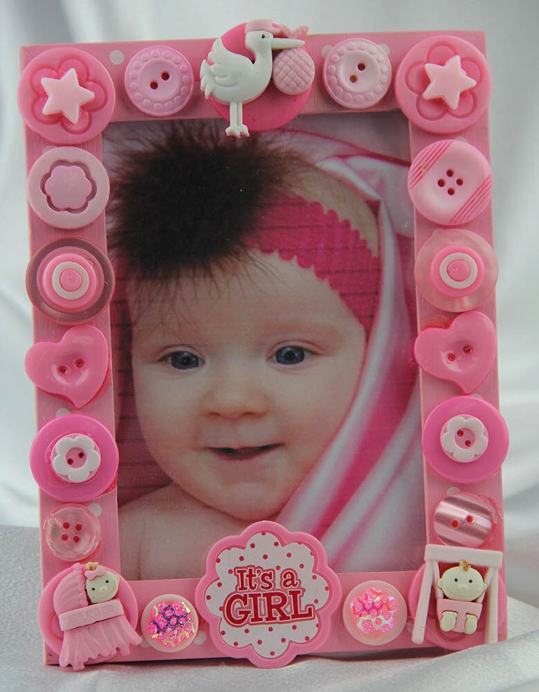 Children's Pink it's a Girl' Button Picture | Etsy