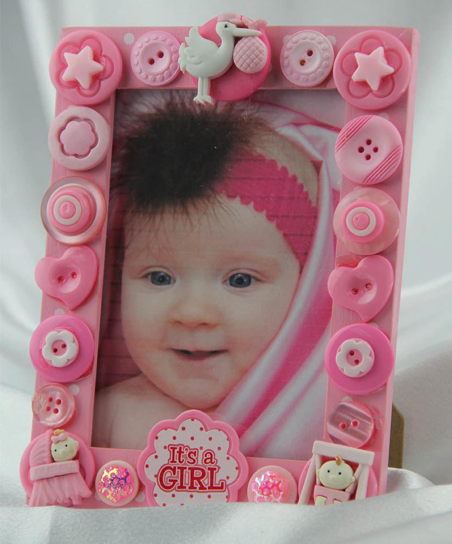 Children's Pink it's a Girl' Button Picture - Etsy