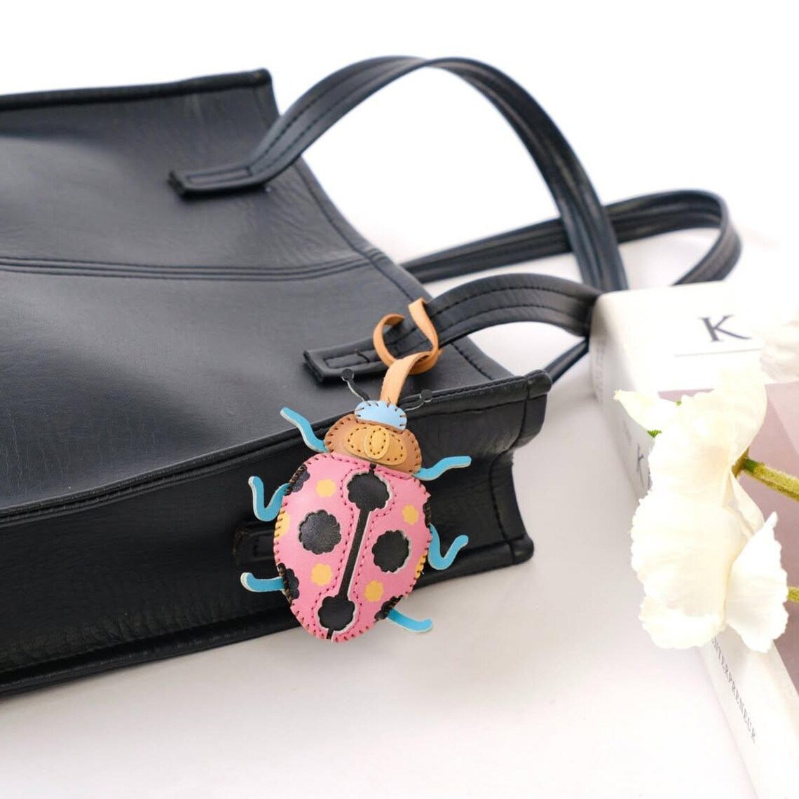 INSECTS Leather Bag Charm Collection, Firefly, Bee, Ladybug ...