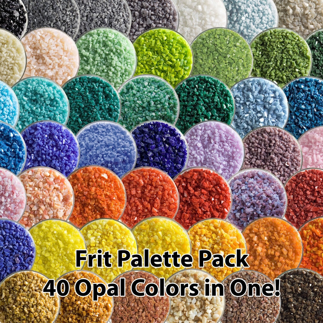 Opal Coarse Frit COE 90 MEGA Palette Pack - 40 Color Kit - 5+ Lbs of ...