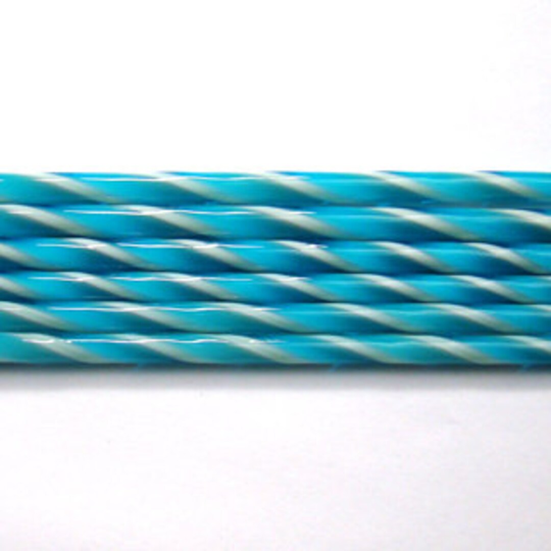 Turquoise and French Vanilla Striped COE 90 Zanfirico Cane C106 - Etsy