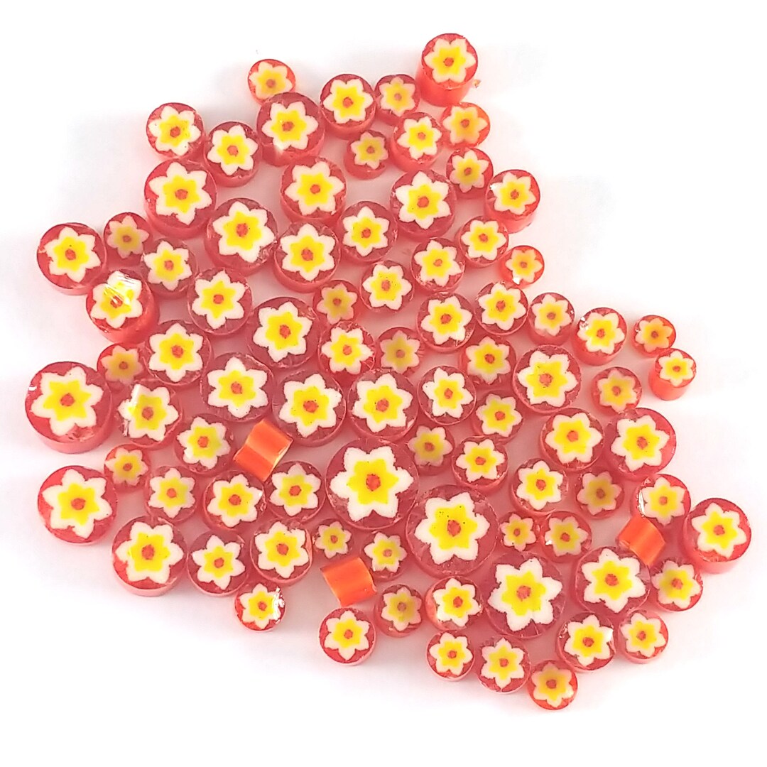 Orange Jasmine Flower Murrine Millefiori - Bullseye COE 90 - 6103 - Etsy