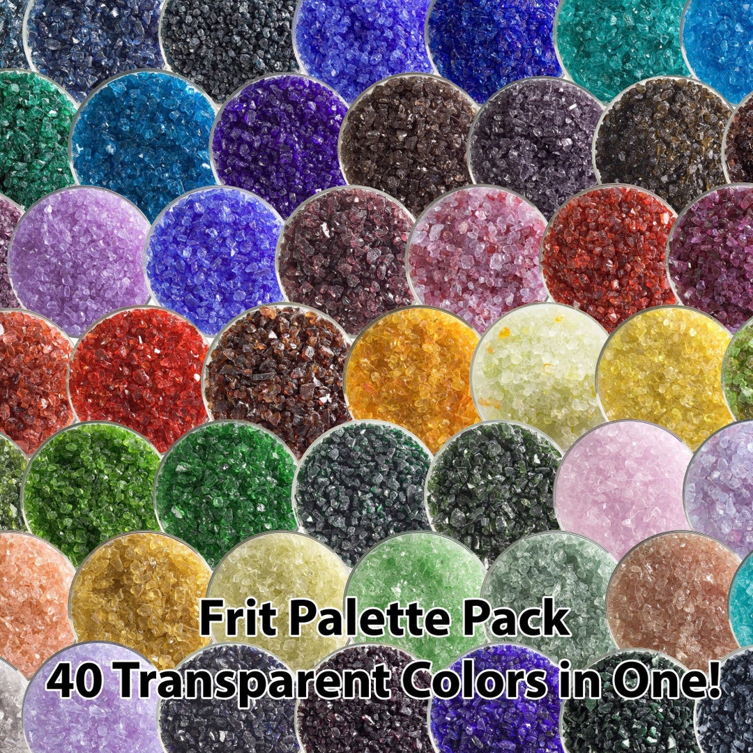 Transparent Coarse Frit MEGA Palette Pack 40 Color Kit 5 Lbs of Glass ...
