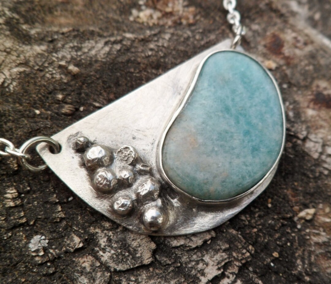 Amazonite Necklace. Sterling Silver and Amazonite Necklace. Handmade ...