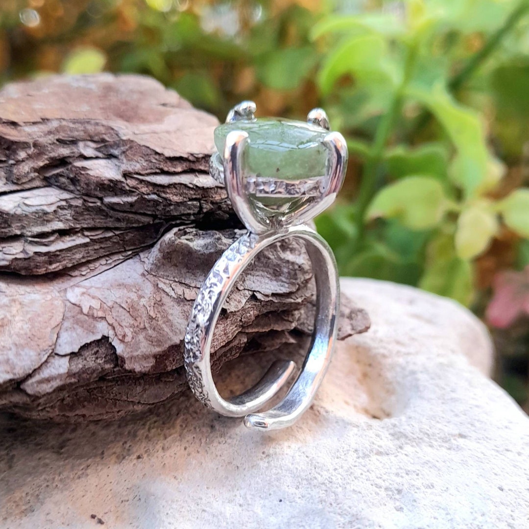 Peridot Ring. Sterling Silver and Peridot Ring. Artisan Ring. Natural ...