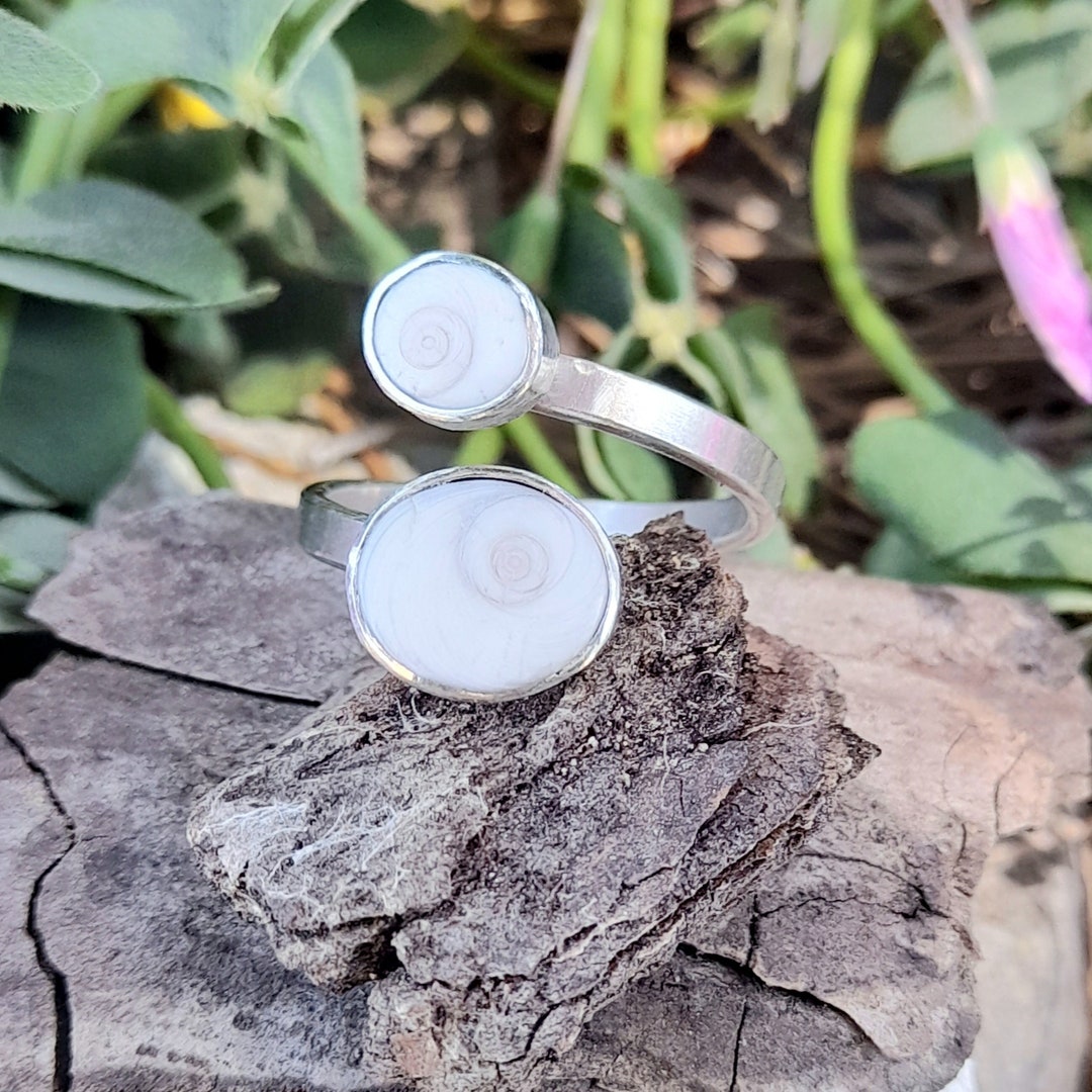 Shiva Eye Ring. Open Ring. Sterling Silver and Shiva Eye Ring. Shell ...
