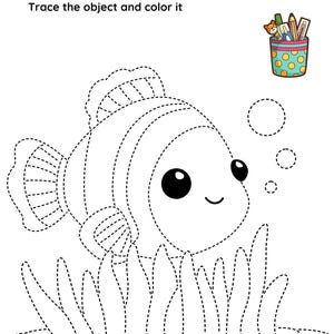 Best Tracing and Colour It Sheets for Preschooler 50 Pages, Instant ...